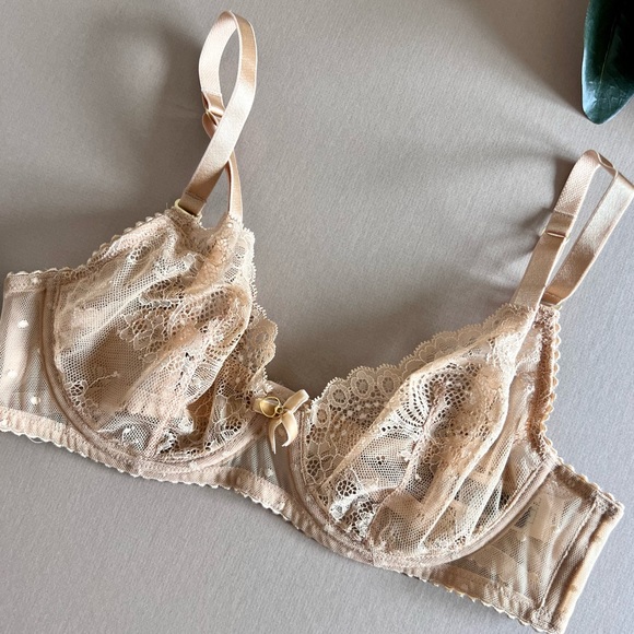 Dita von Teese | Intimates & Sleepwear | Sexy Sheer Swiss Dot Nude Bra ...